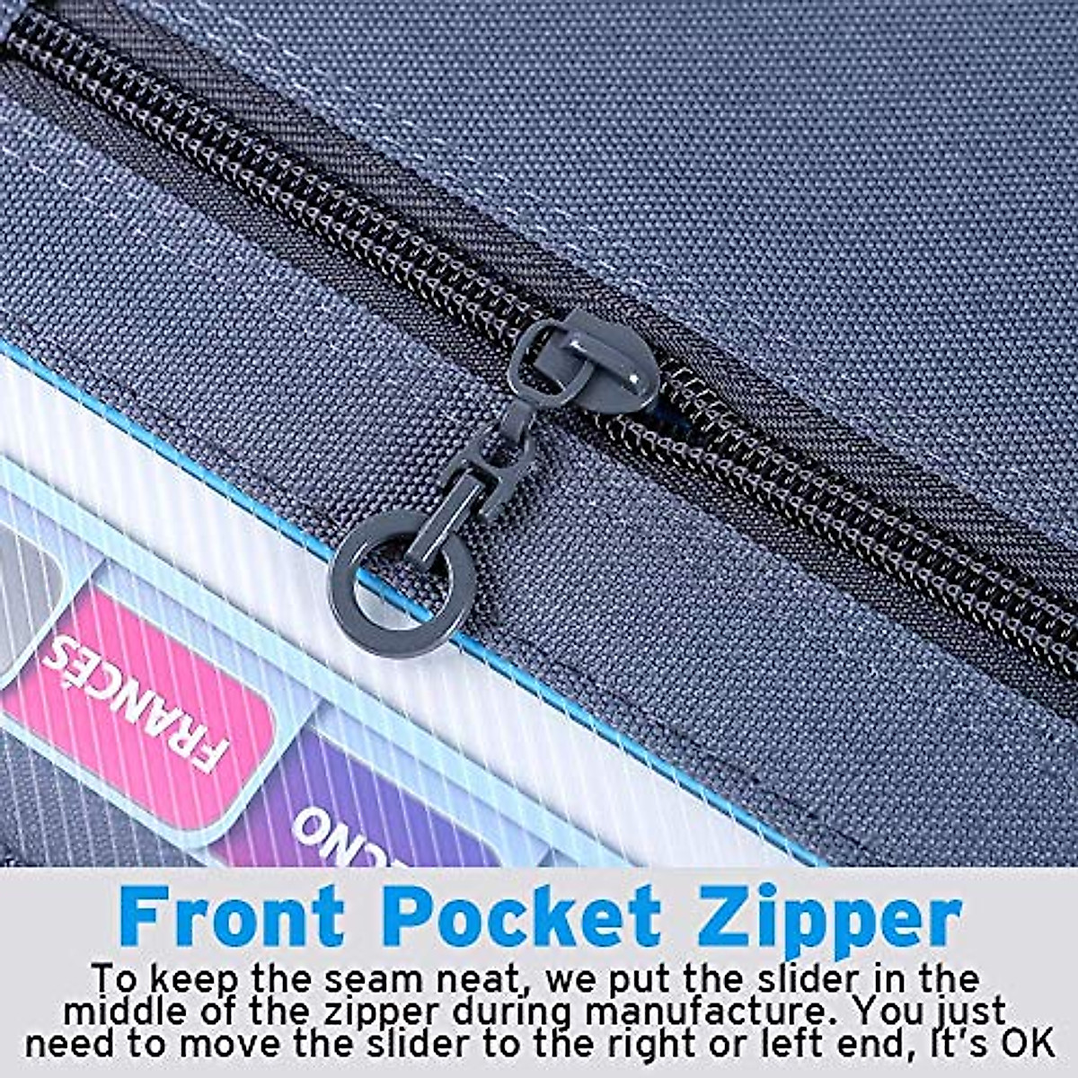Sooez 13 Pocket Expanding File Folder with Zipper Closure, Accordion File Folder Document Organizer Expanding Zip File Folder with Sticky Labels, Letter A4 Paper Document Accordion Folder, Black