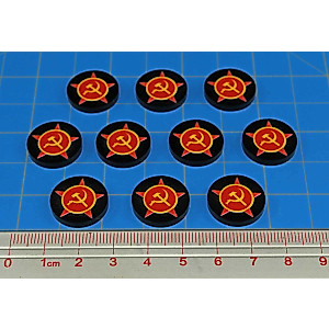 LITKO World War Two Miniature Wargames National Faction Token Game Pieces Compatible with Bolt Action (10) (Soviet Union Communist)
