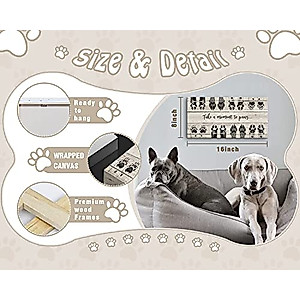 ARTINME Dog Lover Sign Wall Decor ,Take A Moment To Paws sign Pet Paw Print Artwork Footprints Canvas Wall Art ,Framed Animal prints Puppy Gifts for Front Door home decoration (Black)