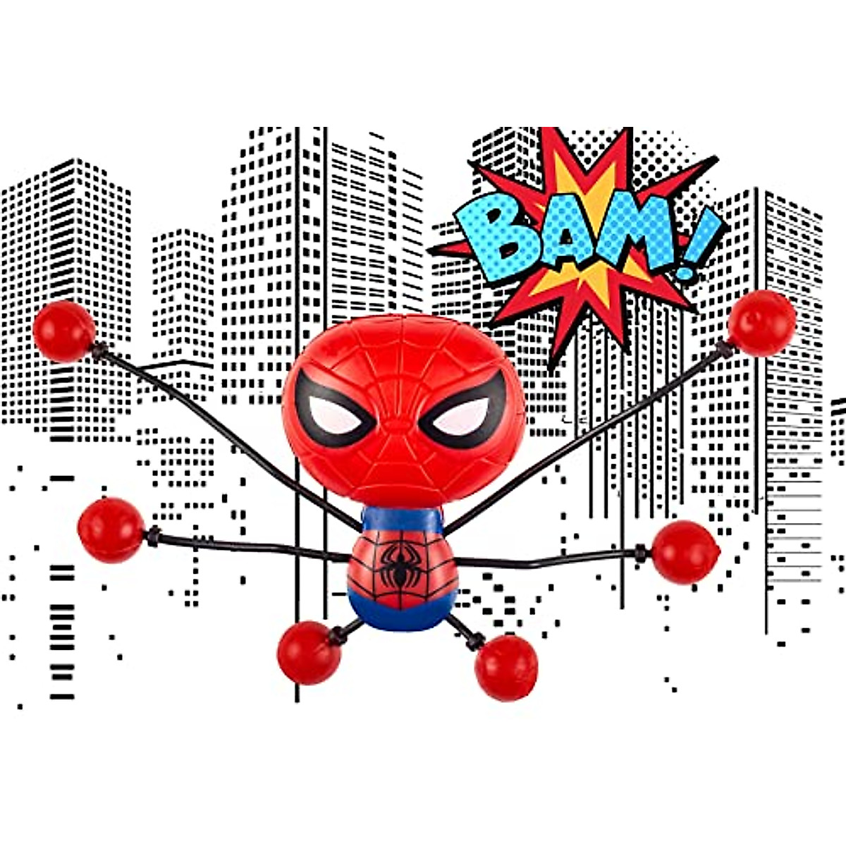 JA-RU Spiderman Stretchy Window-Crawler (1 Unit) | Wall-Climber and Window Walker-Rolling Sticky Toys | Marvel Avengers Superhero Fidget Toys | Toys and Novelty Toys for Kids. 6812-1