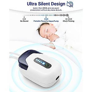 MoonOrange Aquarium Air Pump, Rechargeable Portable Oxygen Pump with Single/Dual Outlets, Quiet Aerator for Fish Tank up to 30/70 Gallon, Outdoor Fishing, Fish Transport and Power Cut.