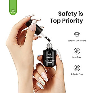 Beetles 3Pcs 15ml Top and Base Coat Set No Wipe Gel Top Coat Base Coat Set Builder Nail Gel for Nails Shine Finish and Long Lasting Soak Off Led Gel Base Top Coat Glossy Gel Base and Top Coat