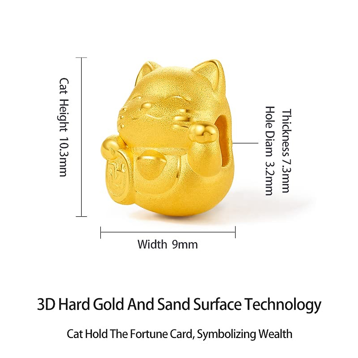 ZHOU LIU FU 24K Solid Gold Bracelet Real Gold Lucky Cat Charm Bracelet Yellow Gold Jewelry Fortune Cat Charm Bracelet for Women Red Bracelets (24K Solid Gold, 17cm /6.69 inch)