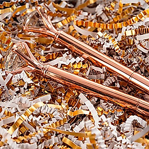 Kolewo4ever 1LB Crinkle Cut Paper Shred Filler Gold White Paper Shreds Filler Raffia Paper Shreds Strands Grass Stuffer Shredded Crinkle Confetti for Packing Filler Gift Wrap Basket Filler