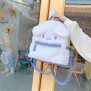 ACCENE Cute Furry Plush Cinnamoroll-Dog Backpack - Mini Girls Backpacks Great Gift for Kids