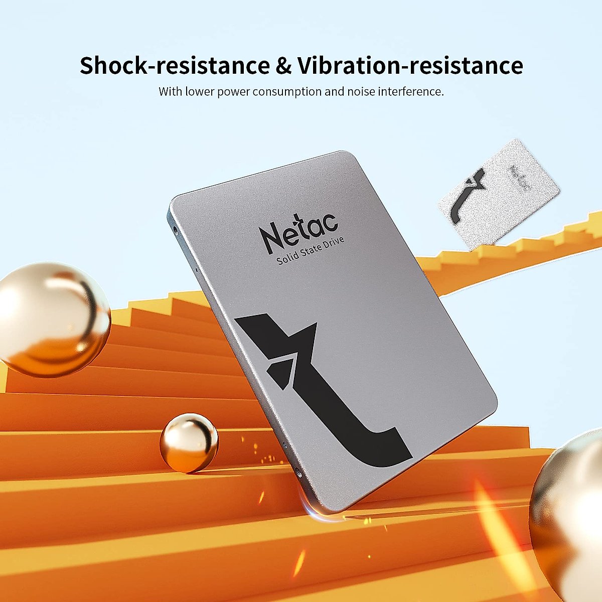 Netac 1TB SATA Internal Solid State Drive SSD Up to 550MB/s 2.5 Inch Internal SSD 3D NAND Easy to Install for Laptop Computer Upgrade Speed Game