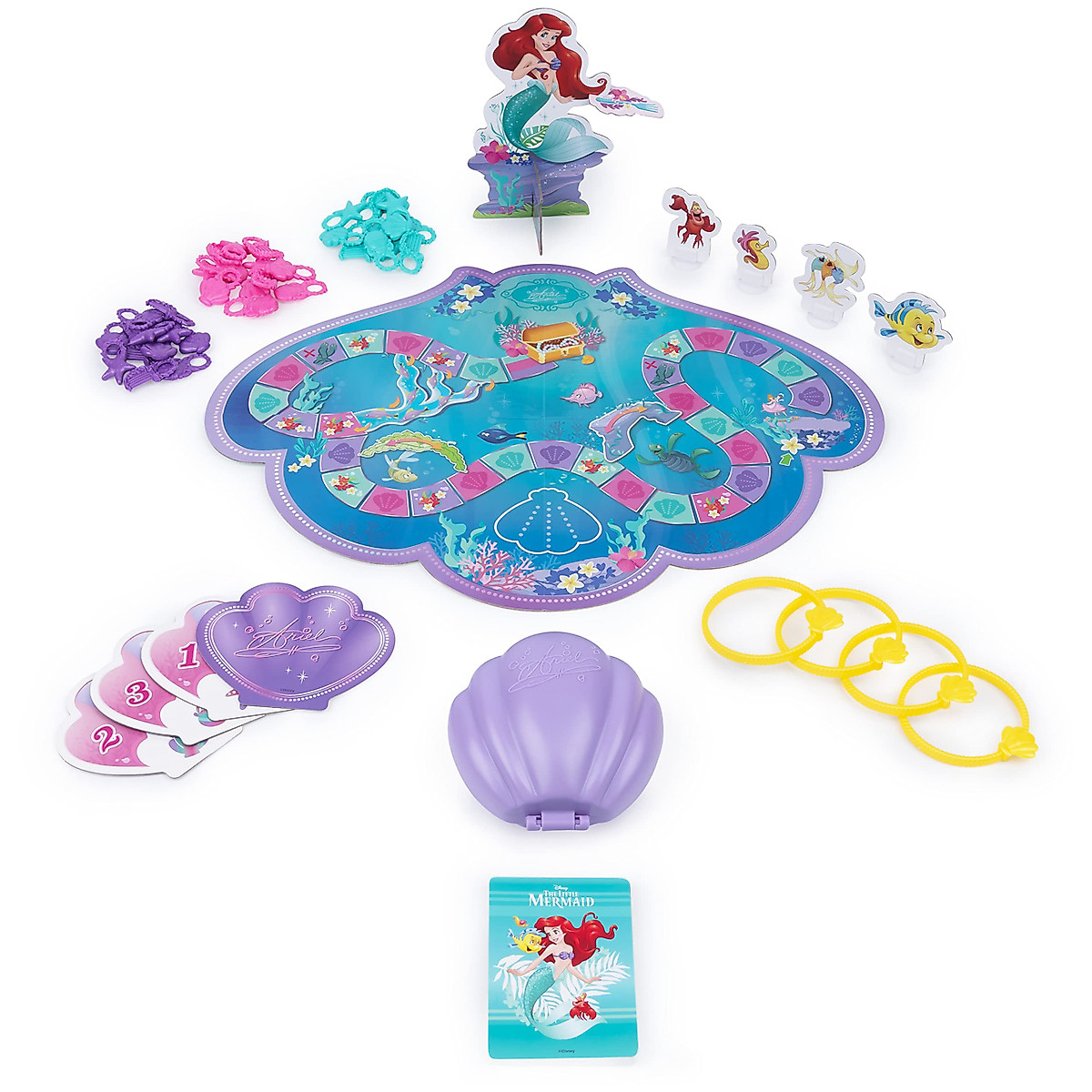 Disney Princess, Charming Sea Adventure Board Game Little Mermaid Toys Featuring Ariel & Friends Fun Game for Family Game Night, for Kids Ages 4 and Up