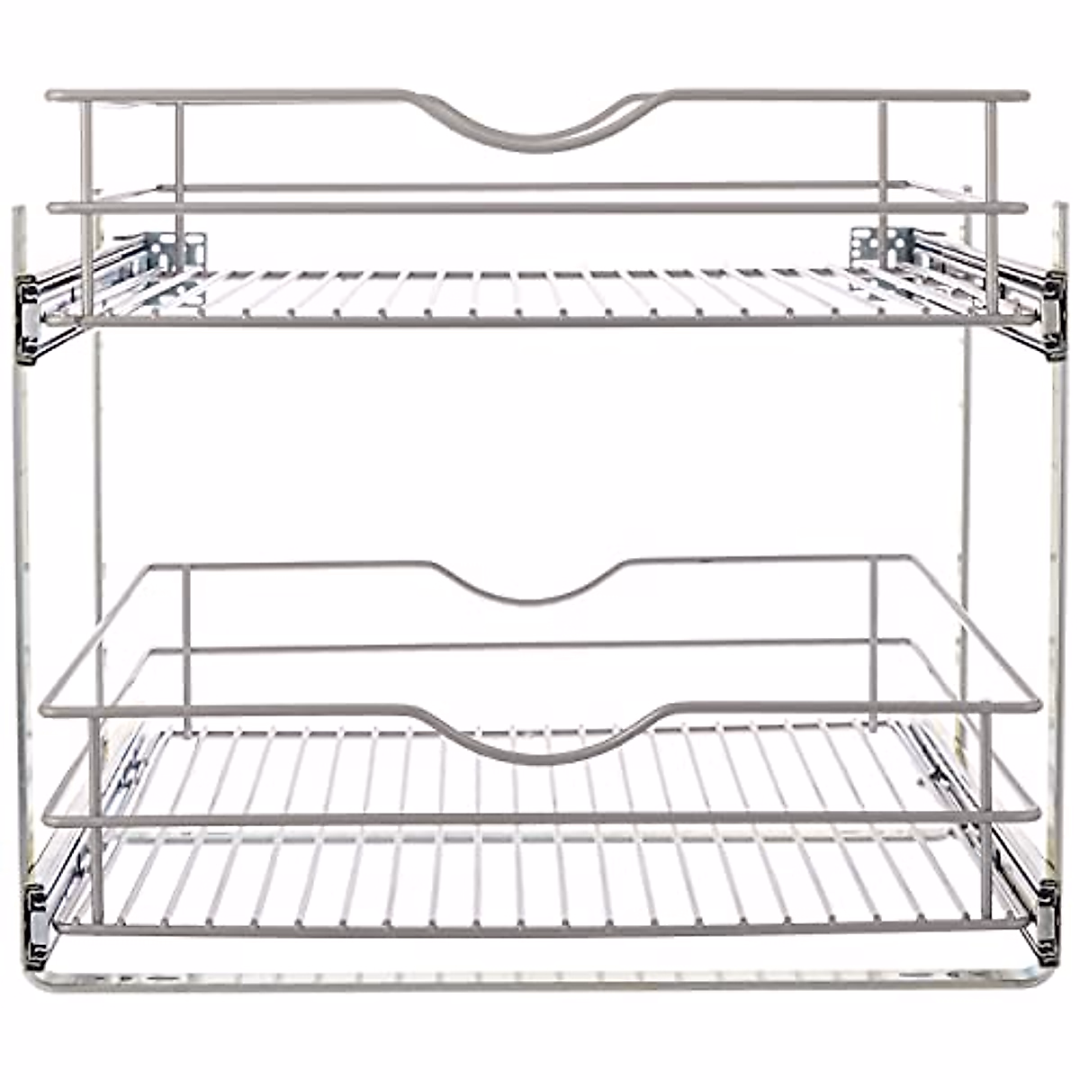 Knape & Vogt RS-DBLMUB-20-FN 20.625 in. W x 21.75 in. D x 16.25 in. H Double Tier Pull Out Cabinet Organizer, Frosted Nickel