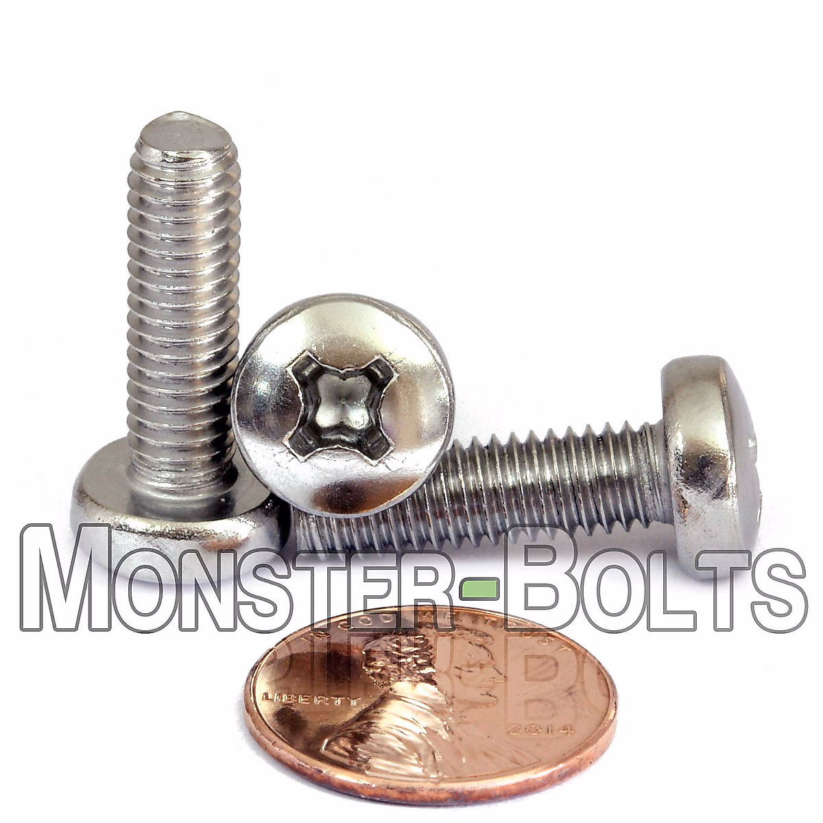 MonsterBolts - M6 x 20mm Phillips Pan Head, DIN 7985A, Stainless Steel, 10 Pack