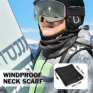Botack Winter Neck Warmer Ski, Thick Fleece Warm Neck Gaiter Face Scarf for Men Women Skiing Cycling