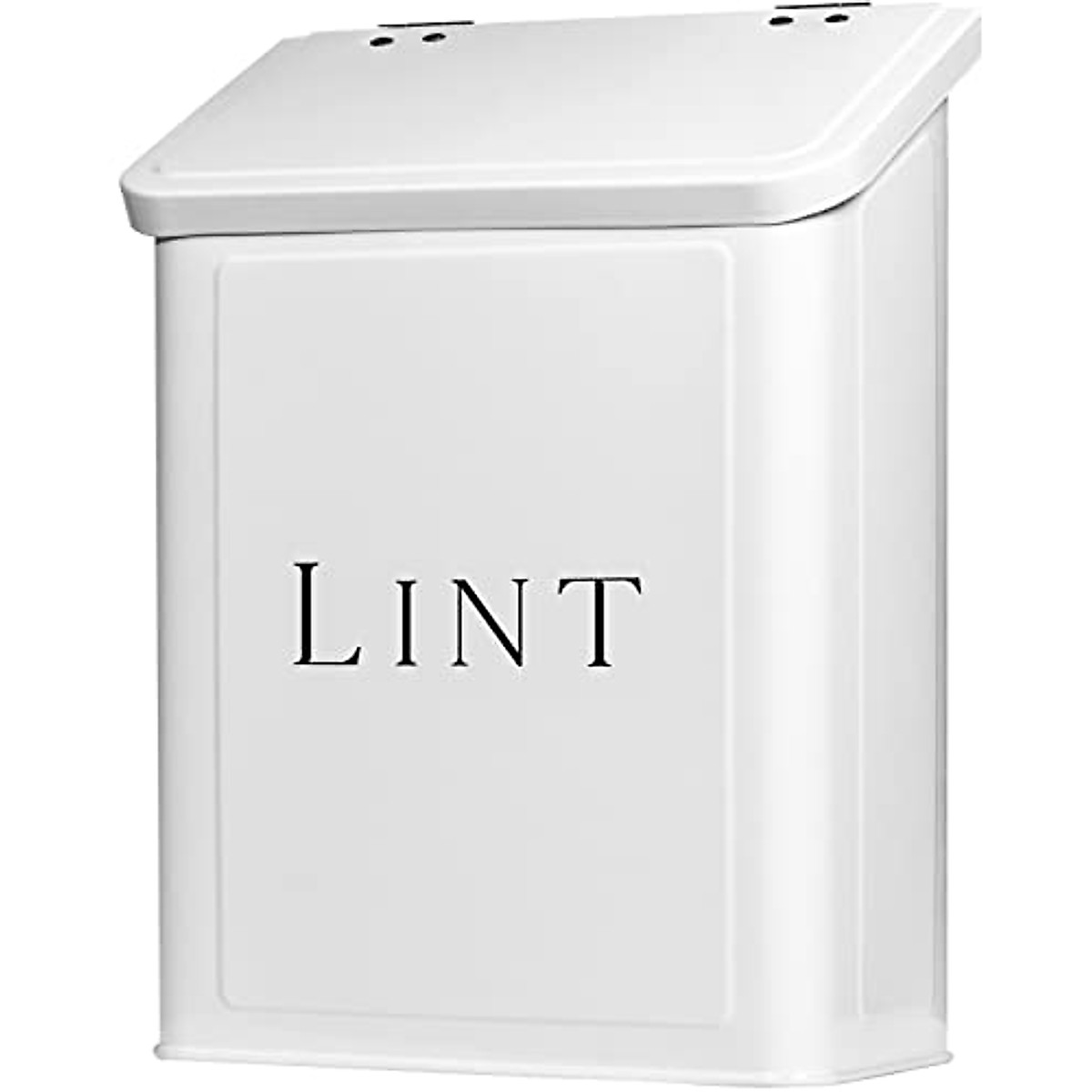 MOUNT DELECTABLE Magnetic Lint Bin for Laundry Room, Wall Mounted Lint Box Holder Trash Can with Lid for Dryer, Lint Basket for Laundry Room, Farmhouse Style Laundry Storage and Organization