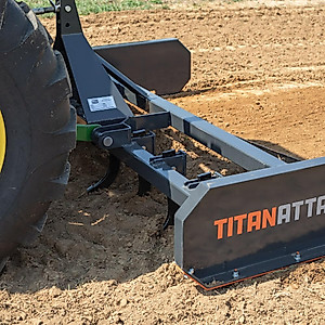 Titan Attachments 8 FT Land Leveler and Grader with Shanks for 3 Point Tractor Fits Cat 1 and Cat 2