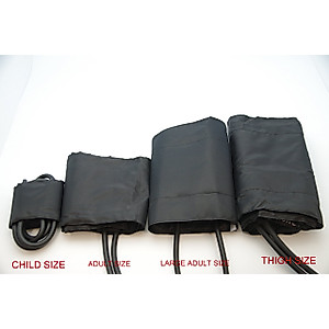 Nylon Replacement Cuff with Bladder for Manual Blood Pressure Monitor, Sphygmomanometer, 4 Size Available, Child, Adult, Large Adult, Thigh (Thigh 40.6-66 cm (16-26 in))