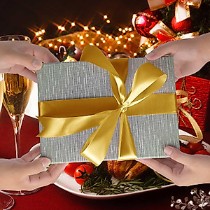 1-1/2 inch Gold Ribbon for Gift Wrapping, Satin Fabric Ribbon for Crafts, Christmas Tree, Valentines, Bows Bouquet, Floral, Hair Birthday Decoration 25 Yards