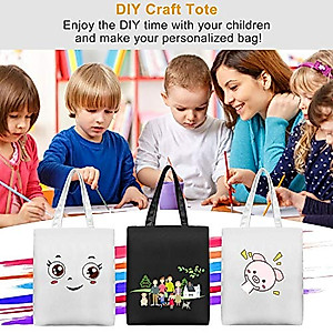 M-Aimee Canvas Craft Tote Bags - 10 Pack 13"x10" Fabric Blank Tote Bags, Natural Cotton for DIY Crafts, Gift Bag and Wedding, Birthday, Shopping, or Reusable Grocery Bag