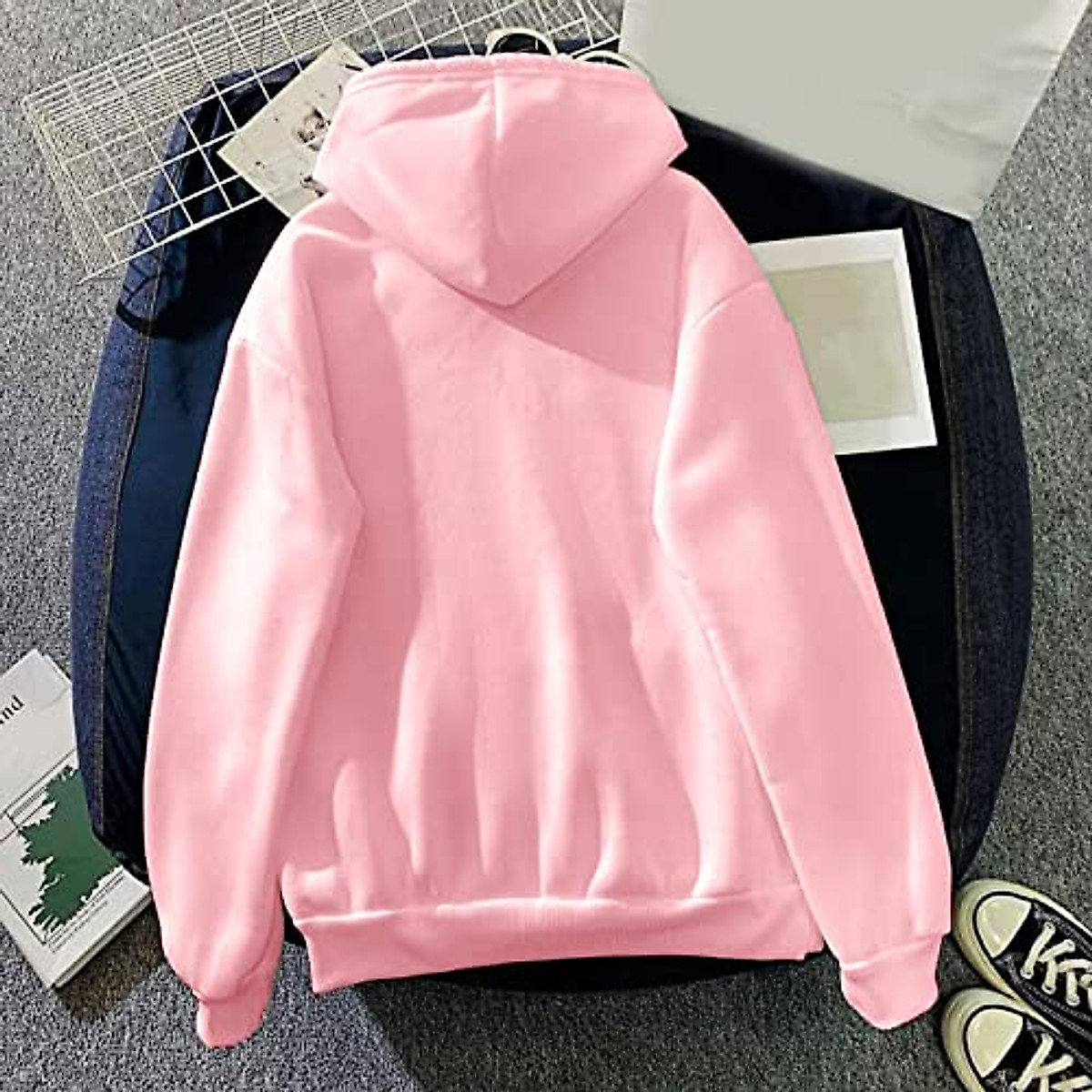 IHGFTRTH Womens Cute Sweatshirts Print Long Sleeve Hoodie Pullover Tops Women, girls clothes,1 dollar stuff,returned items for sale,senior discount for prime membership Khaki