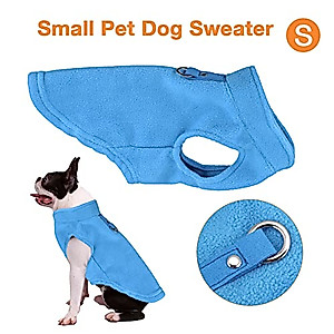 Oomiibe Winter Pet Dog Clothes Puppy Clothing French Bulldog Coat Pug Costumes Jacket Dog Cold Weather Coats for Small Dogs Chihuahua Vest (Small,Blue)