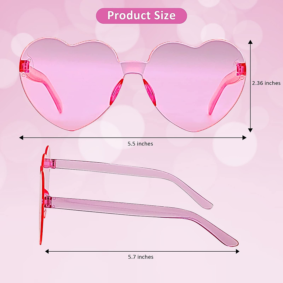 KIWILEPI Heart Sunglasses Bachelorette Party Supplies, 9PCS Heart Shaped Glasses Bulk for Team Bride Decorations Bridesmaid Proposal Gifts Birthday Party Supplies Valentine's Day Party Favors