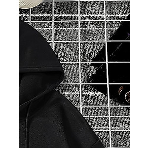 COZYEASE Men's Y2K Graphic Hoodies Oversized Vintage Sweatshirts Long Sleeve Slogan Letter Drawstring Streetwear Black L