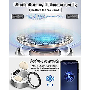 SZHTFX Invisible Earbuds Small Mini Wireless Bluetooth Earpiece Phone Discreet Earbud for Music, Home, Work