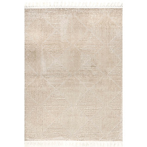 nuLOOM Kerry Geometric 7x9 Area Rug for Living Room Bedroom Dining Room Kitchen, Beige