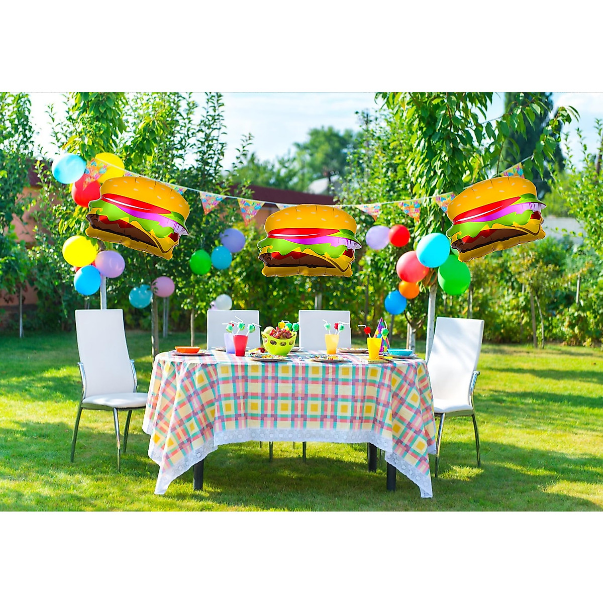 2PCS Hamburger Balloons Foil Aluminum Food Balloon Birthday Party Decorations