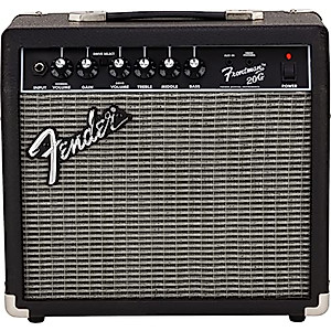 Fender Frontman 20G Guitar Combo Amplifier - Black Bundle with Instrument Cable and Picks
