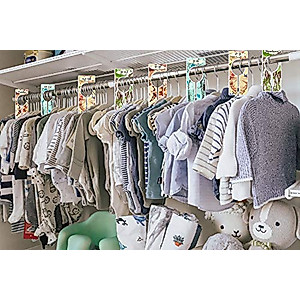 Closet Dividers for Baby Clothes by YardieBaby - Set of 8 Baby Clothing Size Age Hanger Dividers from Newborn Infant to Toddler Months Boys/Girls Nursery Closet Organizer (Safari)