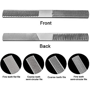 Wood Rasp File 4 Way Hand File and Round Rasp, Half Round Flat & Needle Files Wood Rasp Set for Sharping Wood and Metal Tools