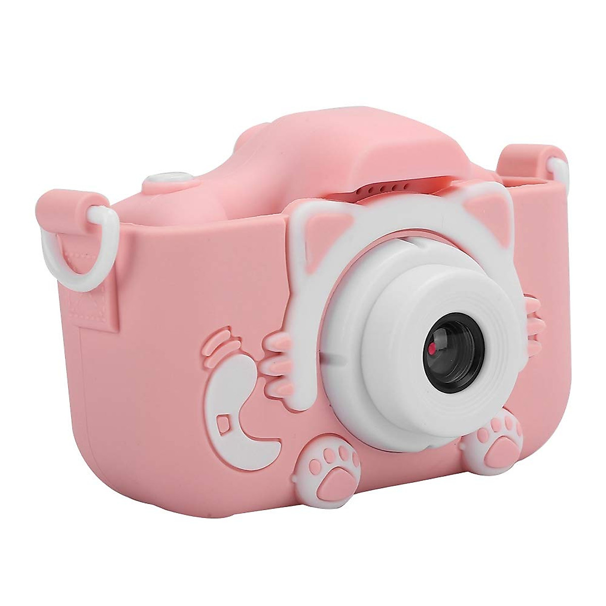 Children Mini Camera, 12MP ABS Silicone Mini Cartoon Kitty Digital Camera Toy with Double Camera for Kids ()