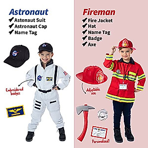 Born Toys 6-in-1 Kids' Dress Up & Pretend Play - Kids Costumes for Boys & Girls Ages 3-7 Washable Toddler Dress up Clothes w/Storage Box