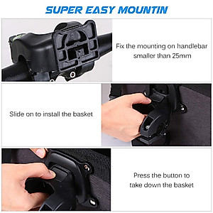 Lixada Foldable Front Bicycle Basket Removable Bicycle Pet Basket Pet Dog Cat Rabbit Carrier Camping Tote Bag