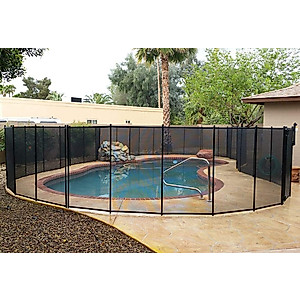 VINGLI Pool Fence 4Ft x 48FtSwimming Pool Fence in Ground Pool Safety Fencing, Black
