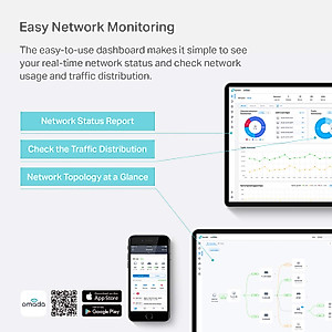 TP-Link Omada Hardware Controller | SDN Integrated | PoE Powered | Manage Up to 100 Devices | Easy & Intelligent Network Monitor & Maintenance | Cloud Access & Omada App (OC200)