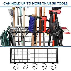 WEYIMILA Garden Tool Organizer for Garage, Yard Tool Storage, Garden Tool Rack, for Shed Home Outdoor, Up to 58 Long-Handled Tools, Garden Tool Stand, Heavy Duty Steel, Black