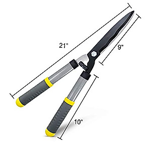 Colwelt Hedge Clippers 21'', Hedge Shears for Trimming Borders, Boxwood, and Bushes, Hedge Gardening Shears with Carbon Steel Sharp Blades & Ergonomic Comfortable Handle