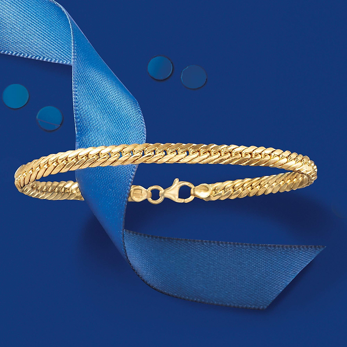 Ross-Simons Italian 18kt Yellow Gold Cuban-Link Bracelet. 8 inches