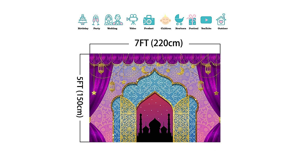 Aladdin Backdrop for Photography and Parties - 7x5ft Arabian Nights