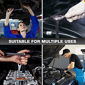 EACELIY 29pcs 1/2" Socket Set, Drive Deep Impact Socket Set, Including 3 ", 5", 10" Impact Extension Bar, Standard SAE (3/8 "- 1") and Metric (10mm-24mm), Cr-V Steel