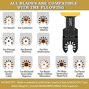 Trivd Frol 15PCS Titanium Oscillating Saw Blades Metal Cutting, Universal Multitool Blades for Metal Nails Hard Material and Wood Plastic, Multi Tool Blades Kits Fit Dewalt Bosch Milwaukee Ryobi