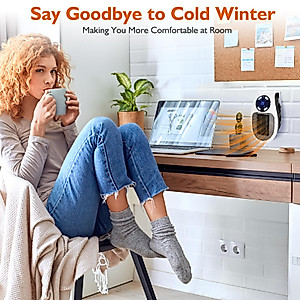 Plug in Heater for Indoor Use, 2PCS Upgrade 500W Mini Space Heater as Seen on TV, Wall Outlet Quiet Space Heater with Adjustable Thermostat & Timer & Led Display for Office Bathroom Bedroom