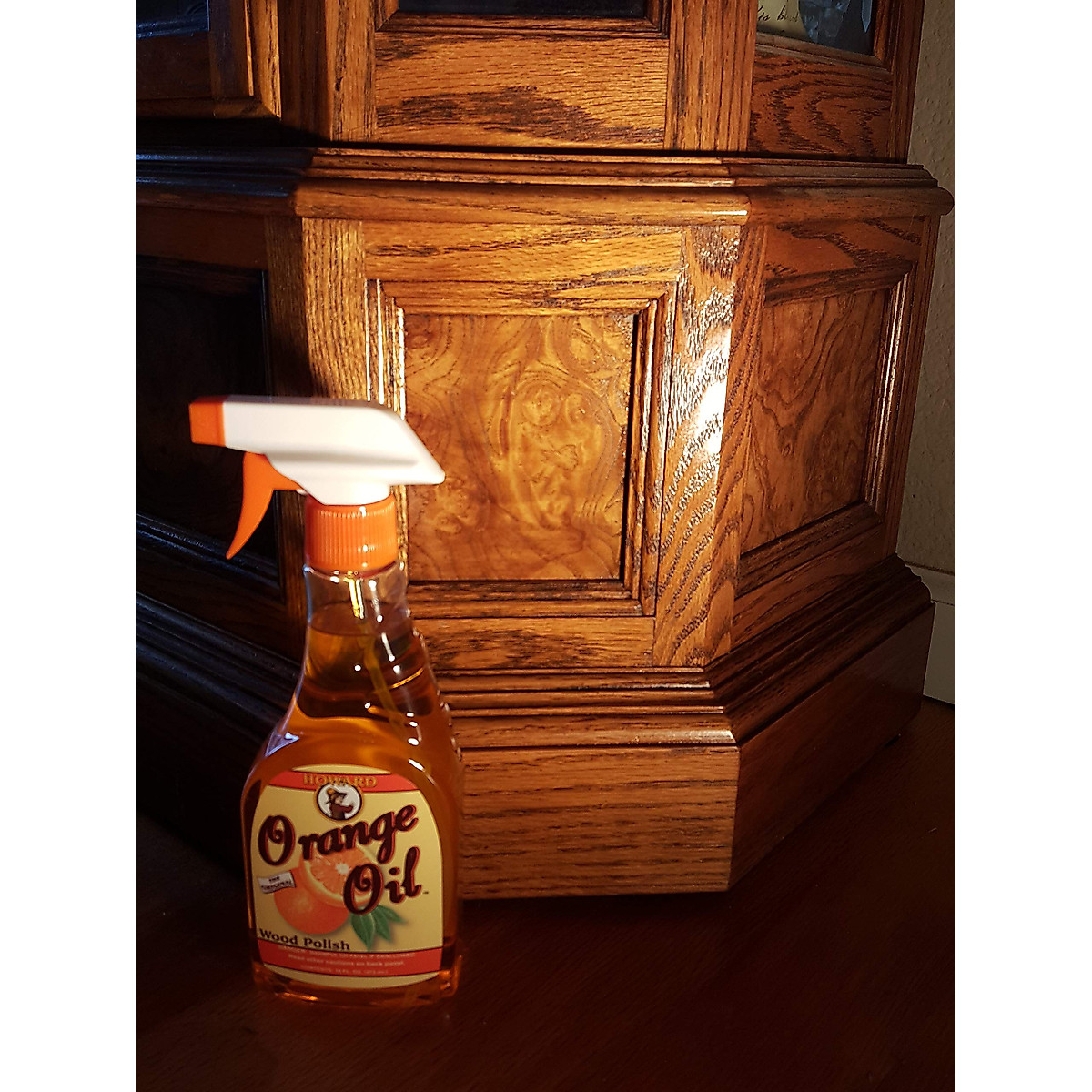Howard Orange Oil Wood Cleaner Plus Touch of Beeswax Preserver and Conditioner | Feed Into Hardwood, Restore and Protect Cabinets