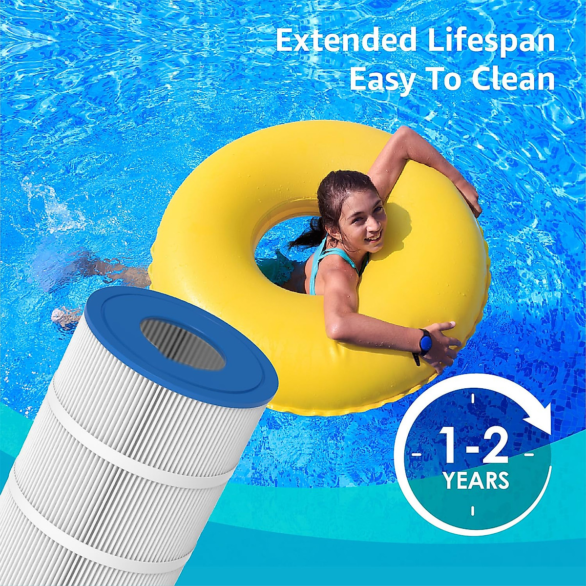 AQUA CREST Pool Spa Filter Replacement for Pentair CC150, R173216, Unicel C-9415, 59054300, Pleatco PAP150, Filbur FC-0687, 160317, Predator 150 Water Filter, 150 sq. ft