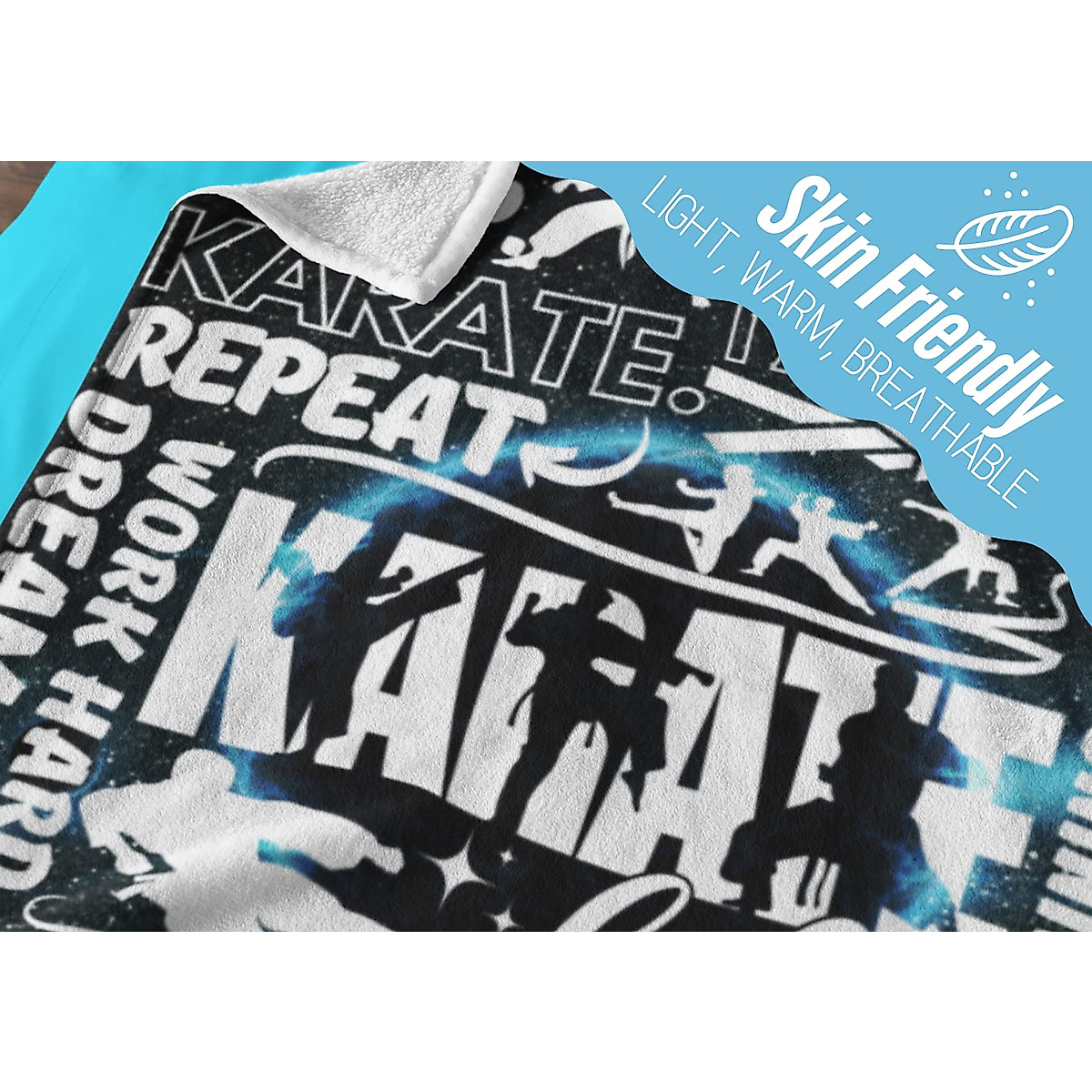 InnoBeta Karate Gifts, Karate Blanket, Gifts for Karate Lovers, Teens, Boys, Friends, Flannel Throw Blanket, 50x65 Inches
