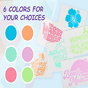 Lya Vinyl Glow in The Dark Vinyl, 6 Sheets Multi Luminous Color Permanent Adhesive Vinyl for Decor Sticker, Craft Cutter