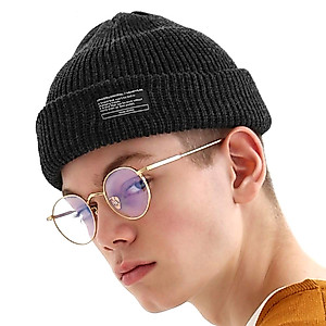 UNDERCONTROL Winter Fisherman Beanie Free Size Men Women - Unisex Stylish Plain Skull Hat Watch Cap (Charcoal)