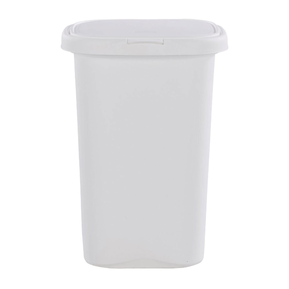 Rubbermaid Spring Top Kitchen Bathroom Trash Can with Lid, 13-Gallon, White, Plastic Garbage Bin/Wastebasket for Home/Kitchen/Bathroom/Garage