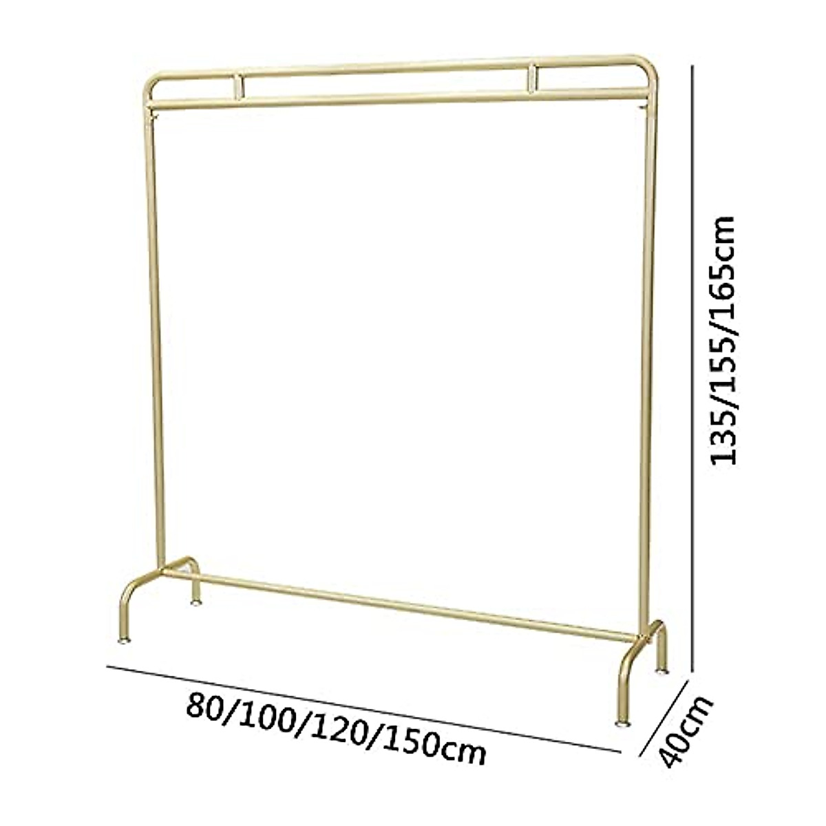 NEOCHY Heavy-Duty Clothes Rail, Movable Double-Pole Hanger, with Non-Slip Foot Pad, Nano, Simple and Stylish, Household Iron Art Rack, Stable and Durable/Golden/100 * 40 * 135Cm