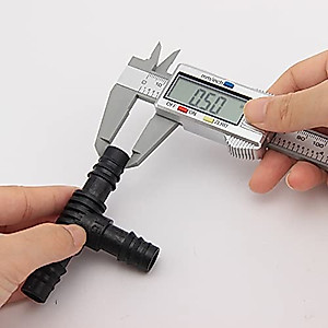 Leadrise 18 Pieces Drip Irrigation Fittings Kit 1/2" Tubing Set, 6 Tees, 6 Couplings, 6 Elbows Connectors for Rain Pipe and Sprinkler Systems