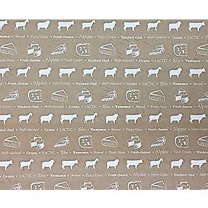 Disposable Cheese Board Paper, SET of 10, Cheeses and Animals on Beige Background, Perfect Cheese Board Accessories for Meat and Cheese Boards, Travel, Weddings
